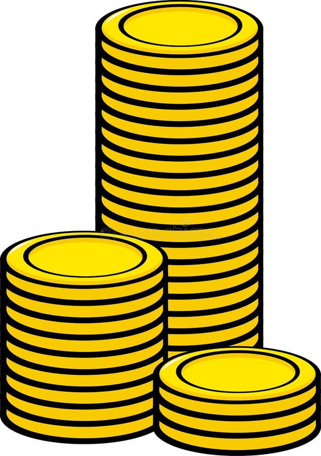 Coin Towers Vector Illustration Stock Vector - Illustration of tokens ...