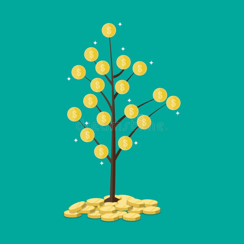 Coin Tree. Concept of Savings Stock Vector - Illustration of management ...