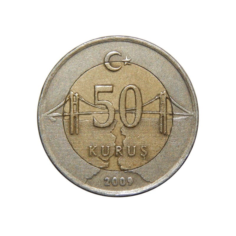 Coin Turkey 50 kurush 2009 stock photo. Image of turkey - 173690774
