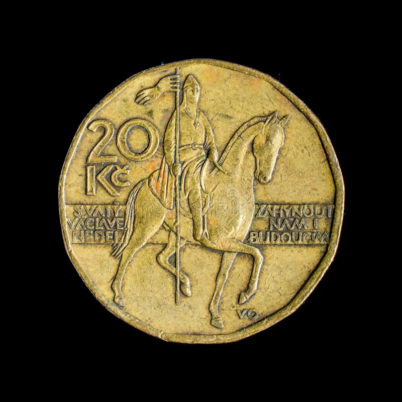 Czech Crown Coin, 20 CZK, Twenty Crowns, Czech Currency. Isolated on ...
