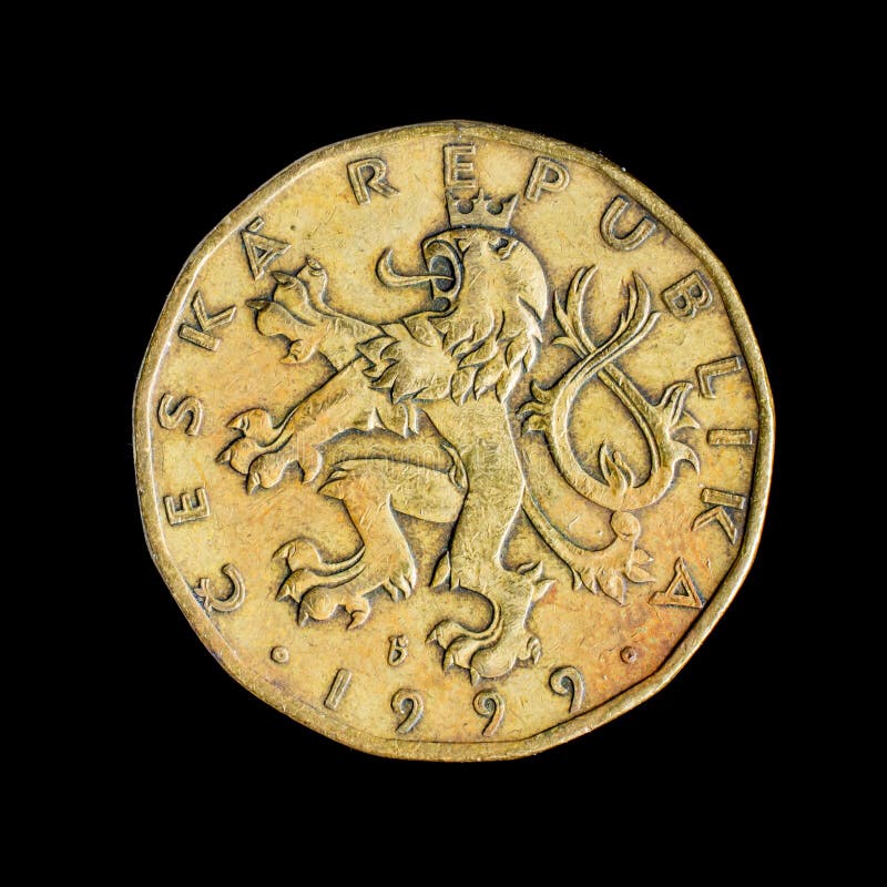 Czech Crown Coin, 20 CZK, Twenty Crowns, Czech Currency. Isolated on ...