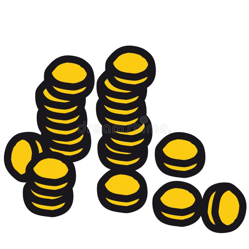 Hoard of Money isolated stock illustration. Illustration of exchange ...