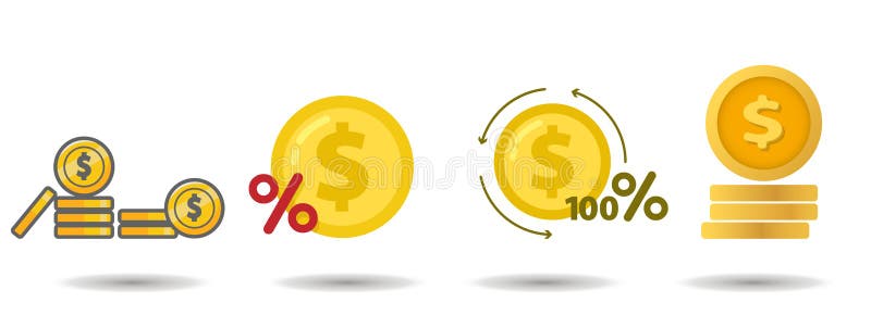 Coin Clip Art Set. with Percent. Coin Vector Clip Art Set. with Percent ...
