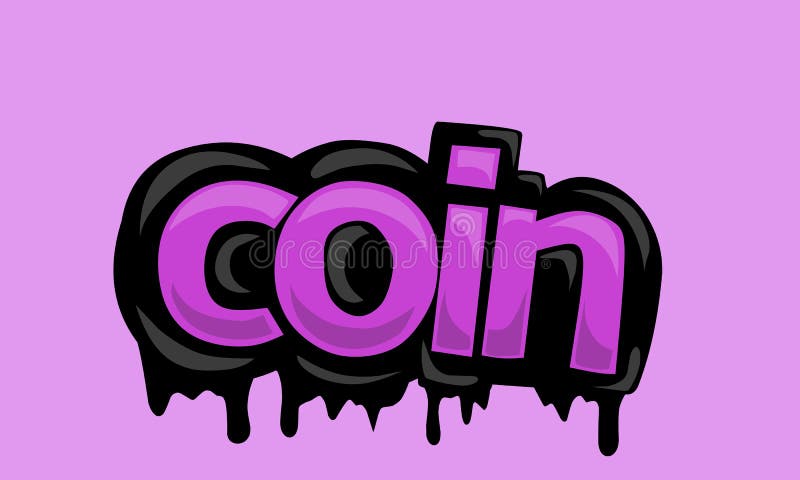 COIN Writing Vector Design on Pink Background Stock Vector ...
