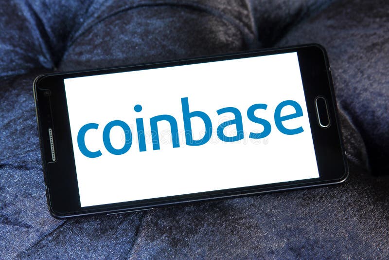 Coinbase logo redaktionell foto. Bild av komma, emblem - 105596470