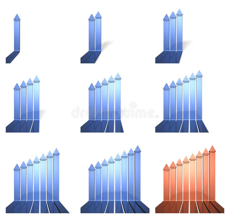 Ocho Flechas Que Se Combinan En Un Punto Carta De Infographics, Esquema ...