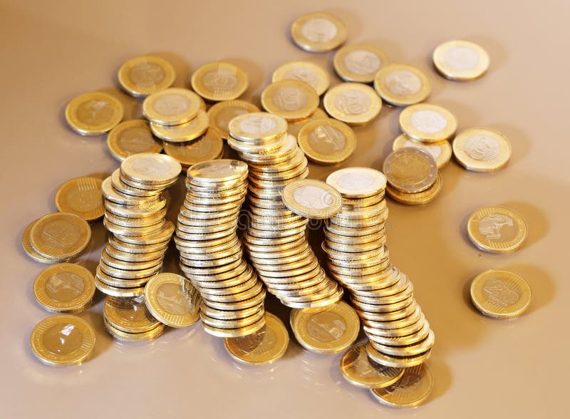 Stacks of Gold Chocolate Coins Stock Image - Image of chocolate ...