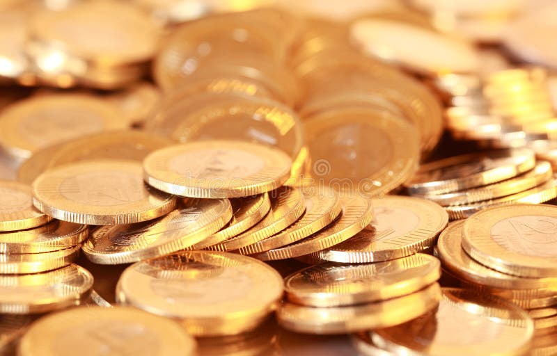 Golden coins stock photo. Image of earning, golden, rich - 1127698