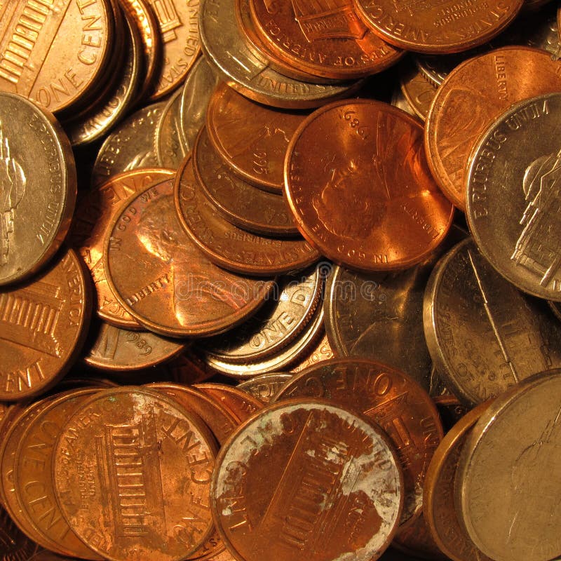 Pile of US Pennies stock photo. Image of messy, deposit - 19060560
