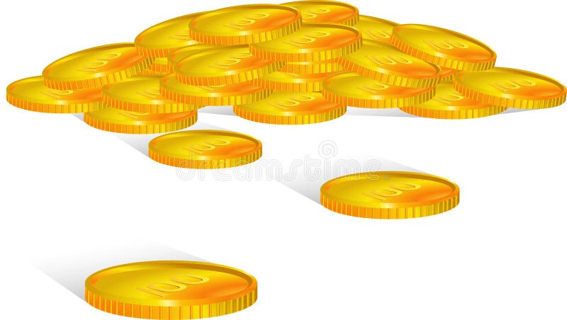 Gold Coin, Four Monetary Unit Vector Stock Vector - Illustration of ...