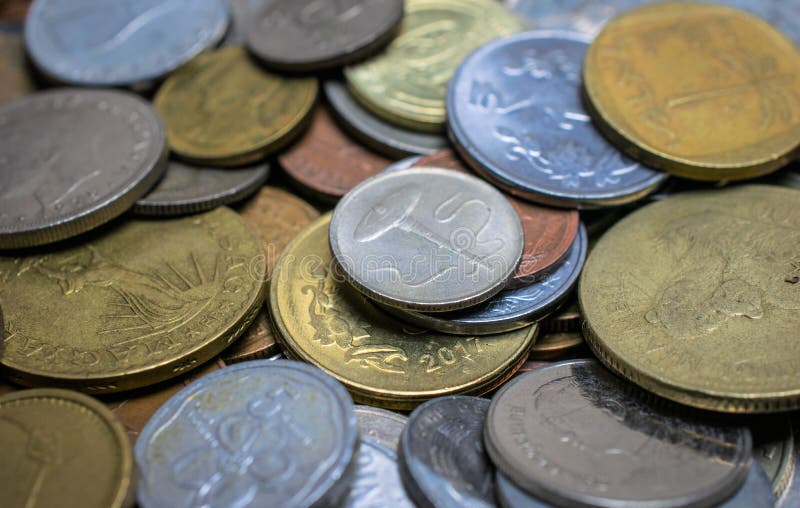 Coins from All Over the World. Background Stock Image - Image of peso ...