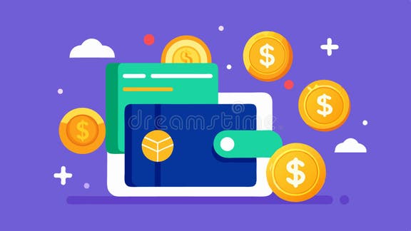 Coins and Banknotes a Digital Wallet Interface Featuring Animated Coins ...