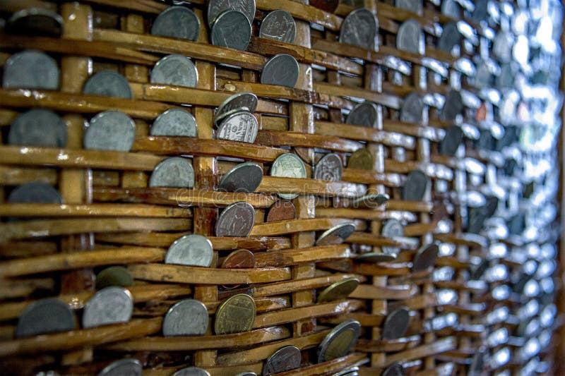 Coins in a Basket. Money in a Basket. Stock Photo - Image of material ...