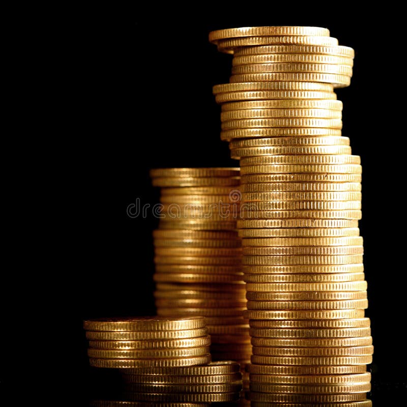 Stack of gold coins stock photo. Image of gold, economy - 69833164