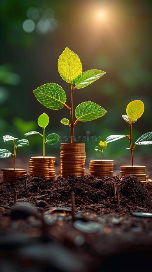 Coins Bloom with Growth, Symbolizing Financial Prosperity and ... Coins Bloom with Growth, Symbolizing Financial Prosperity and ...
