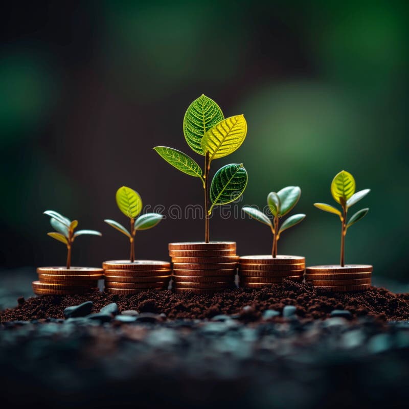 Coins Bloom with Growth, Symbolizing Financial Prosperity and ... Coins Bloom with Growth, Symbolizing Financial Prosperity and ...