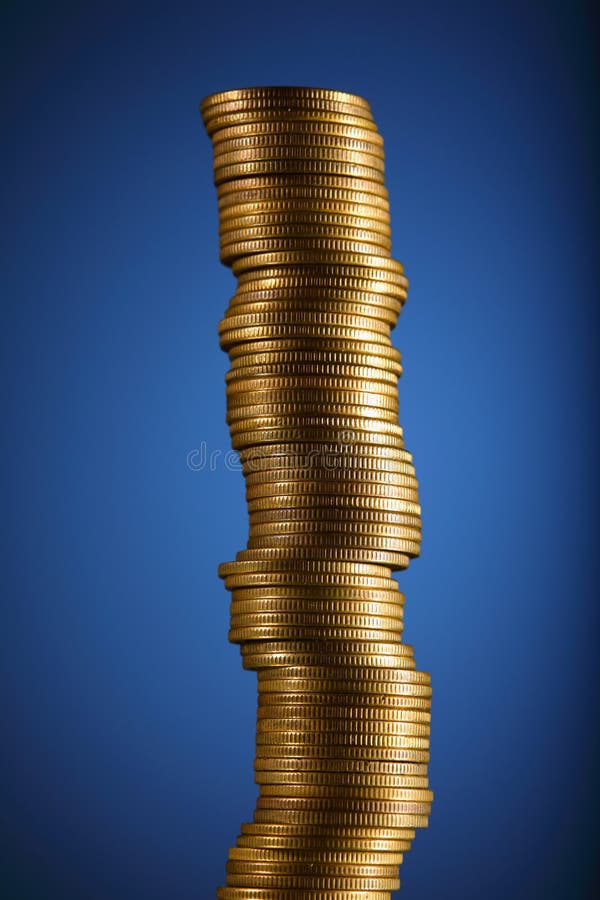 Coins on blue stock photo. Image of commercial, banking - 17214678