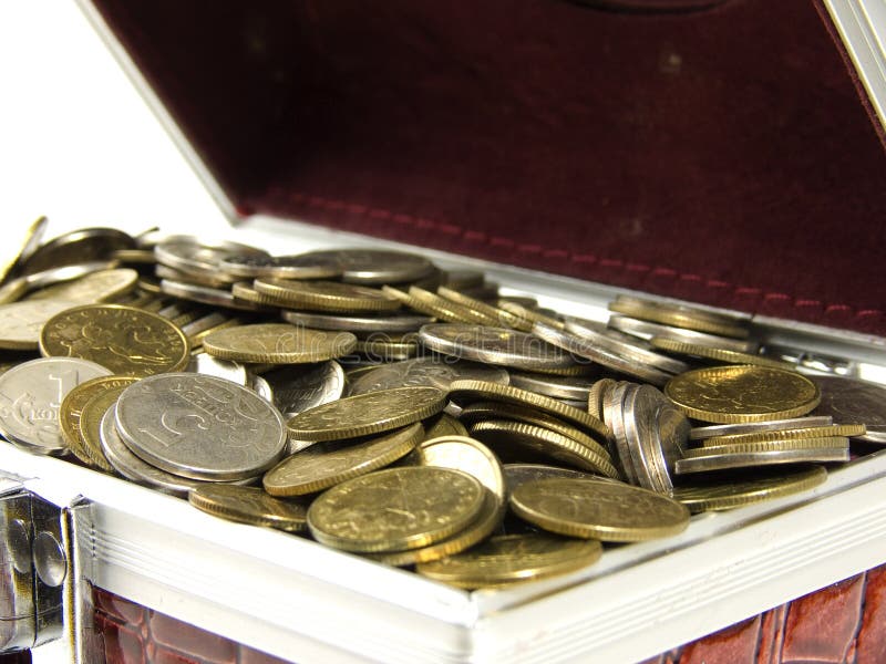 Coins in box stock image. Image of wealth, legacy, sign - 6943303