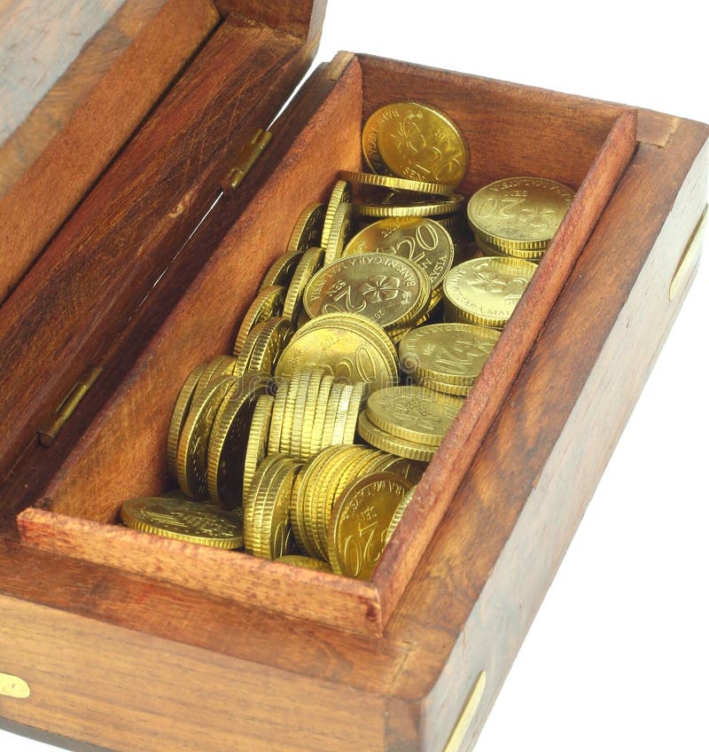 Coins in a box stock photo. Image of cash, financial - 37130922
