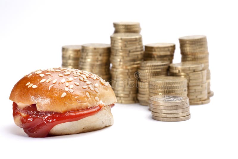 Coins and bread stock photo. Image of lunch, money, economy - 16319650