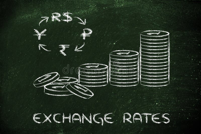 Coins and BRICS Currency Symbols, Exchange Rates Stock Illustration ...