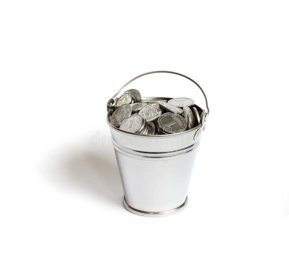 Coins in a bucket stock photo. Image of coins, market - 22797804