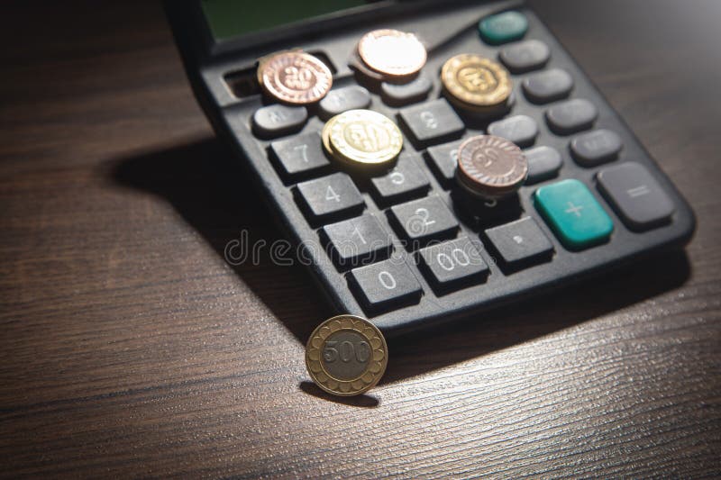 Coins with Calculator. Business Stock Illustration - Illustration of ...