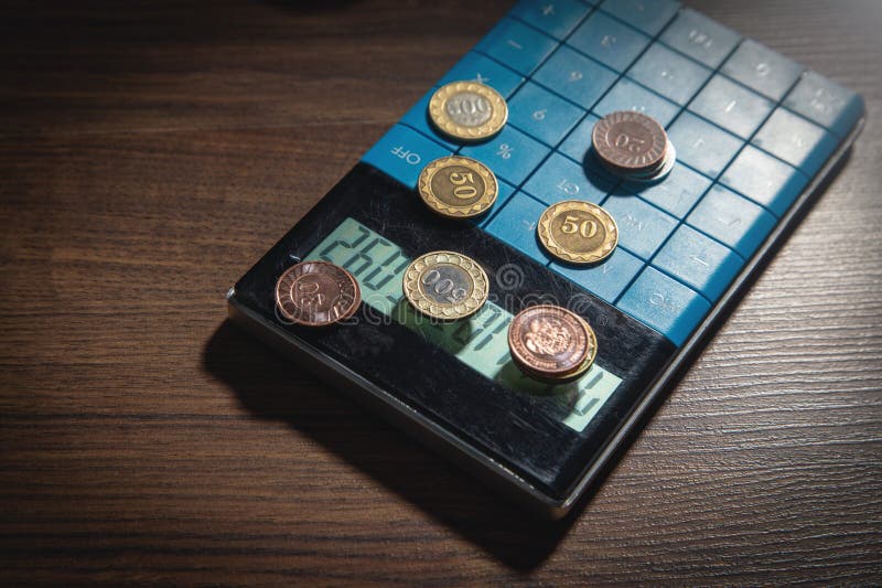 Coins with Calculator. Business Stock Illustration - Illustration of ...