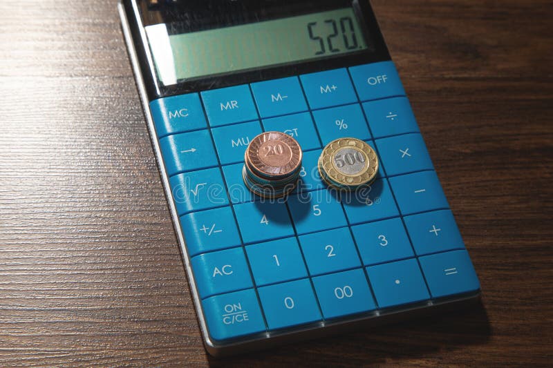 Coins with Calculator. Business Stock Illustration - Illustration of ...