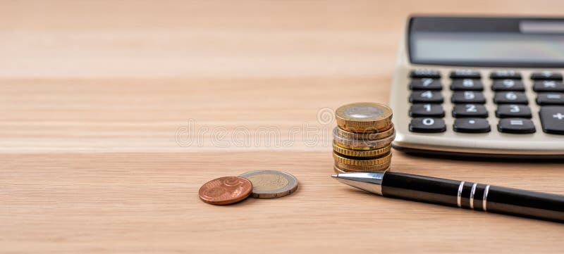 Coins with calculator stock image. Image of great, cash - 911959