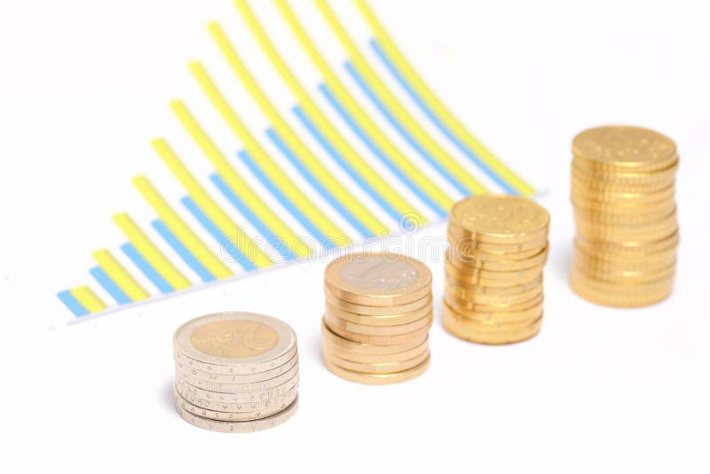 Coins and chart stock photo. Image of business, graph - 23397252