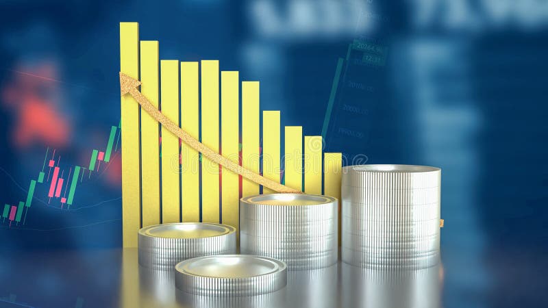 The Coins and Chart for Business Concept 3d Rendering Stock ...