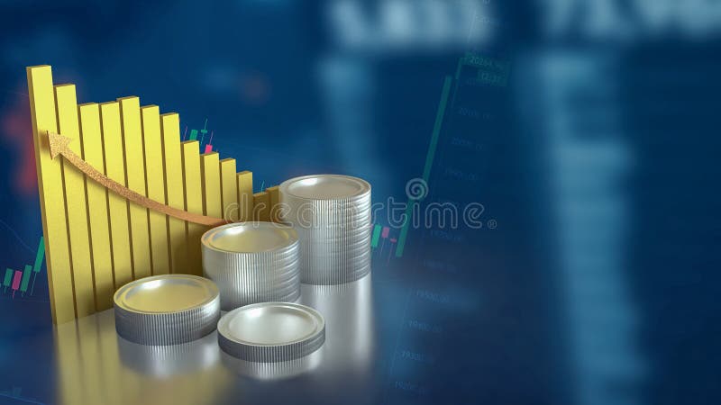 The Coins and Chart for Business Concept 3d Rendering Stock ...