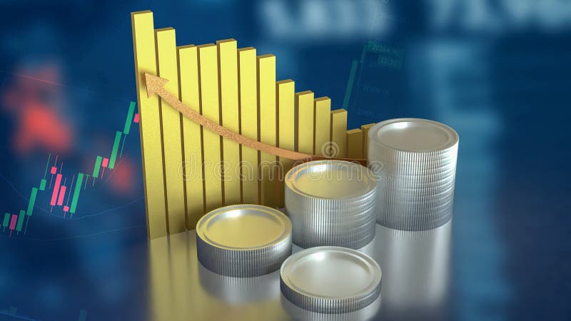 The Coins and Chart for Business Concept 3d Rendering Stock ...