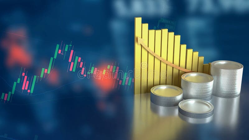 The Coins and Chart for Business Concept 3d Rendering Stock ...