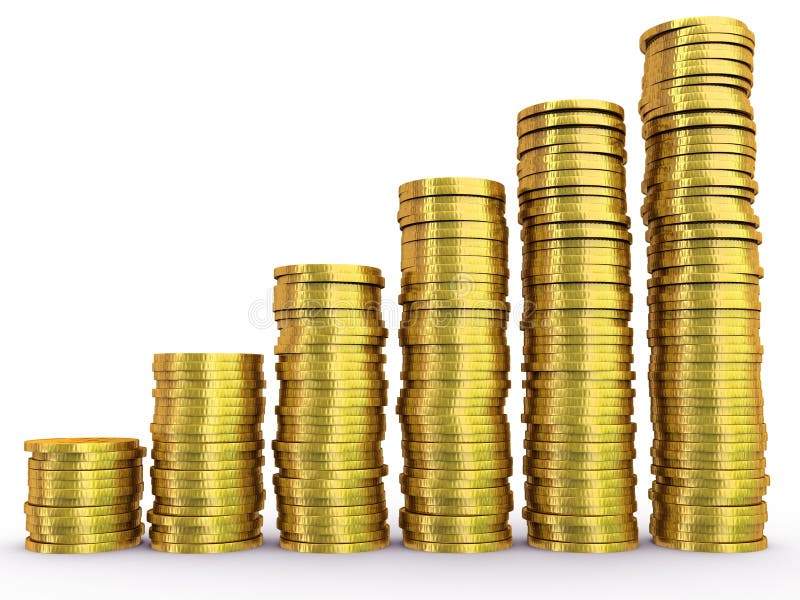 Coins chart stock illustration. Illustration of growth - 31591493