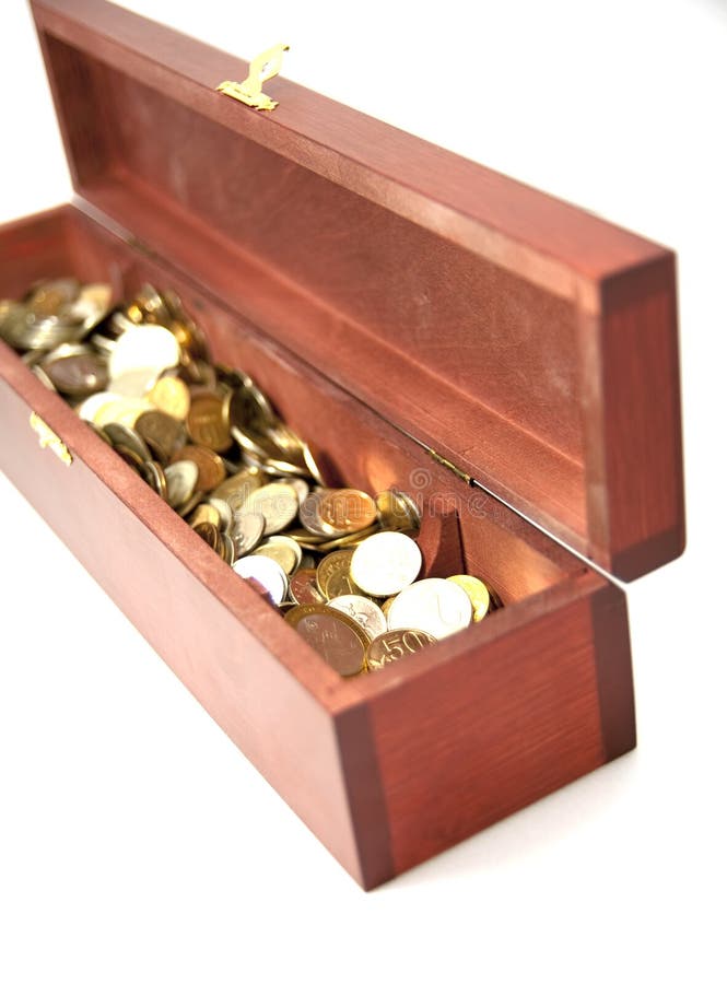 Coins in the Chest stock photo. Image of accessory, wealth - 12402422