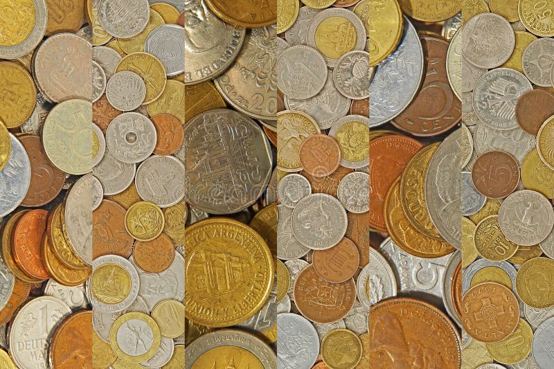 Coins Collage.Different Coins As Background. Stock Photo - Image of ...