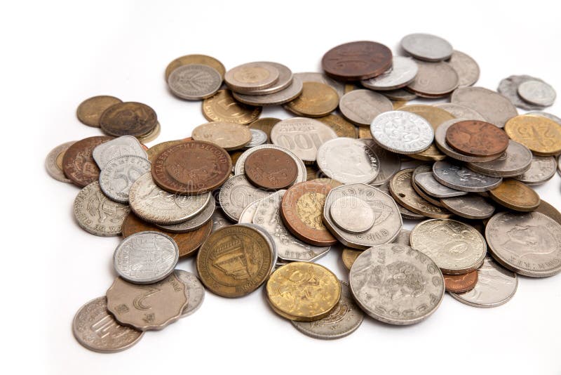 Old Coins Collection Isolated Stock Image - Image of banking, rich ...