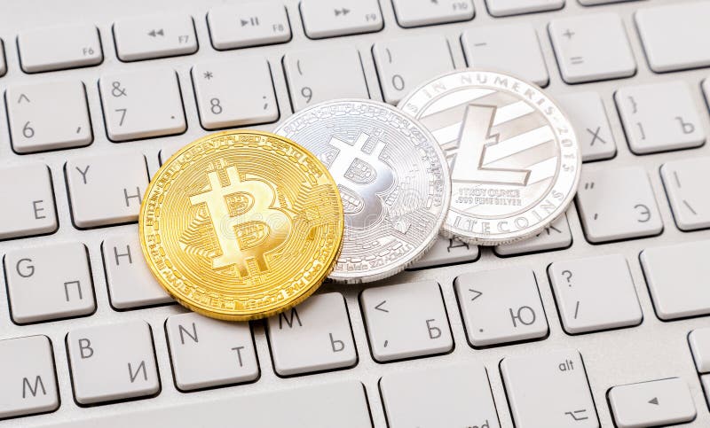 Coins of Cryptocurrency Lying Over Computer Keyboard Stock Image ... Coins of Cryptocurrency Lying Over Computer Keyboard Stock Image ...