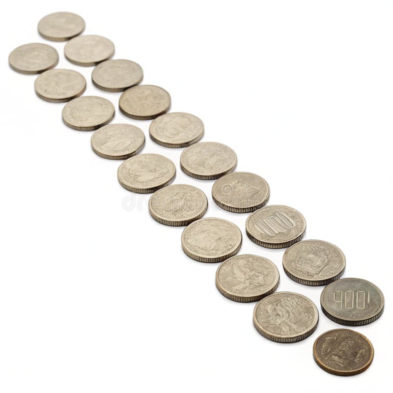 Coins Decrease Isometric Isolated on White Background Stock Illustration - Illustration of ...