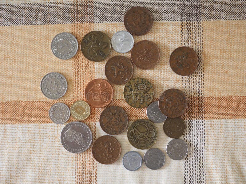 Coins from Different Countries Stock Photo - Image of currencies ...