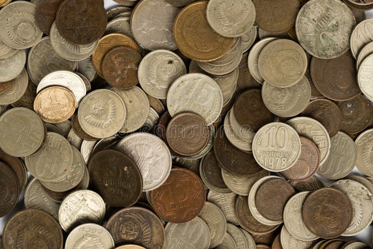 Coins from Different Countries World. Backgrounds and Textures. Stock ...