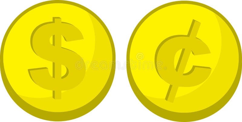 Coins Dollar Cent Symbol stock vector. Illustration of symbol - 33922406