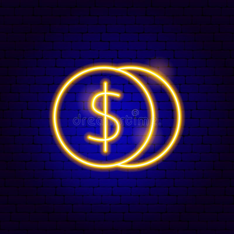 Dollar Gold Neon Sign stock vector. Illustration of exchange - 164828601