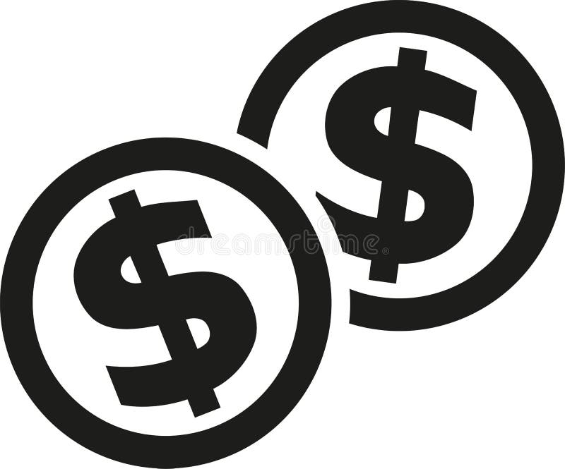 Coins with dollar sign stock illustration. Illustration of payment ...