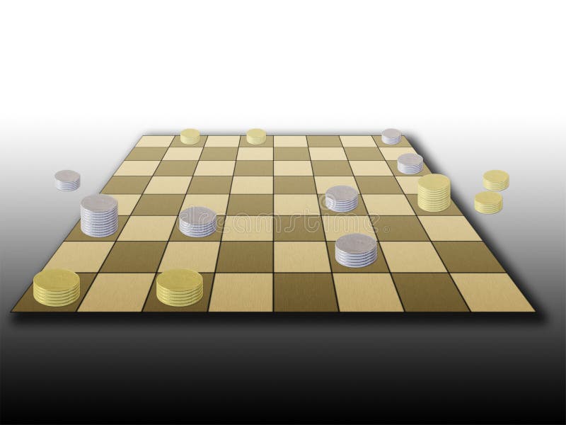 Coins in Draughtboard stock illustration. Illustration of draughtboard ...
