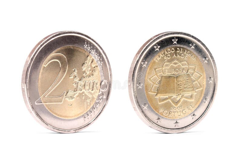 Två euromynt. arkivfoto. Bild av bakgrund, guld, värde - 30160672