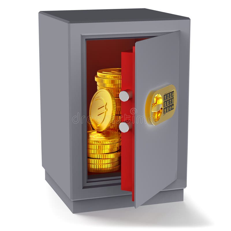 Coins Euro Money in the Safe Stock Illustration - Illustration of ...