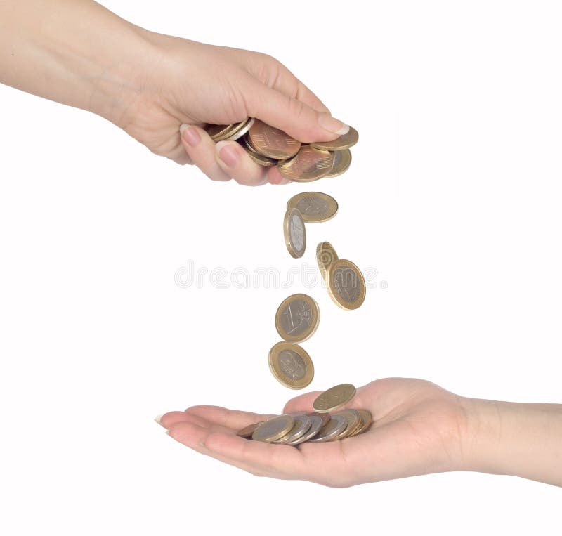 Rain from Golden Coins. Falling Gold Coins Stock Photo - Image of ...